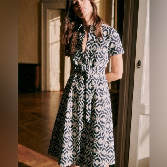 Sezane | Dresses | Sezane Adele Short Sleeve Midi Shirt Dress Nwt ...